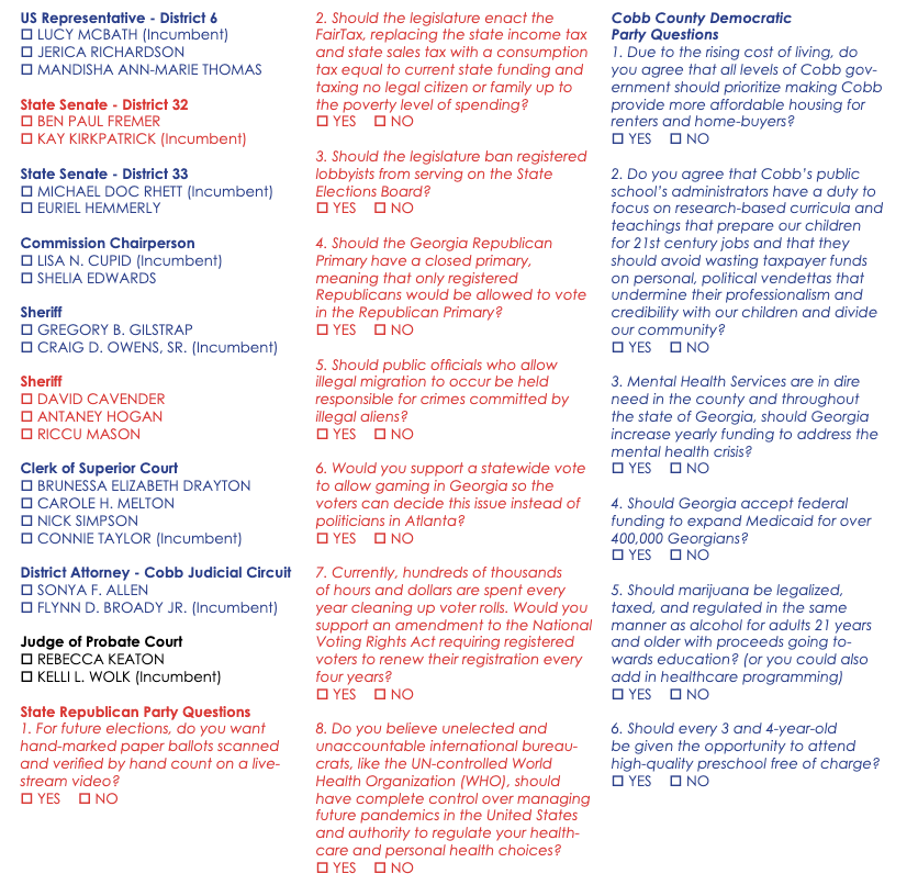 SAMPLE BALLOT FOR MAY PRIMARY ELECTION | EAST COBBER
