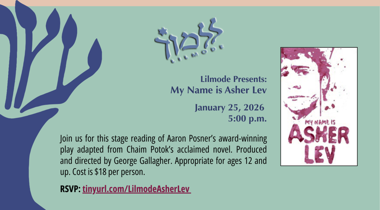 A Stage Reading of My Name is Asher Lev at Etz Chaim | EAST COBBER